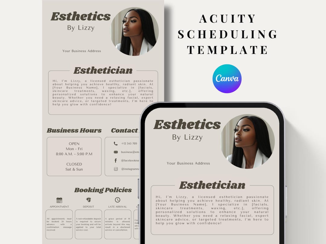 Acuity Scheduling Template for Estheticians | Custom Spa Appointment ...