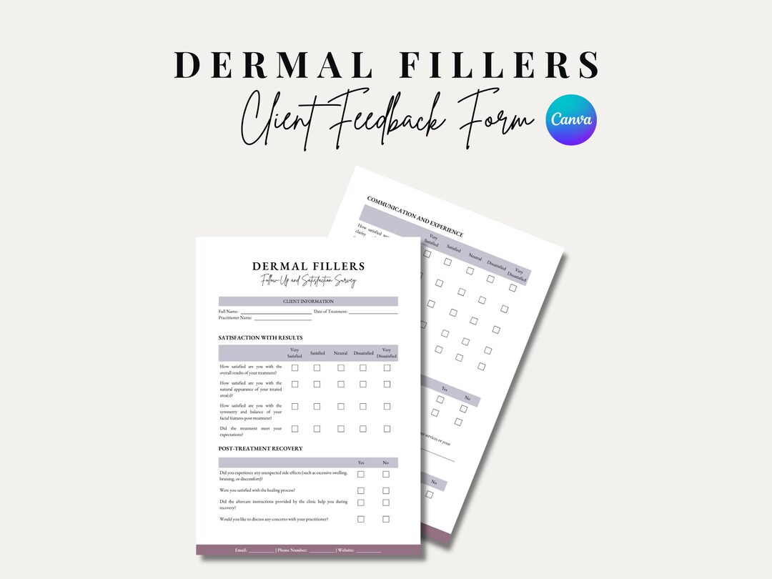 Editable Minimalist Dermal Fillers Client Feedback Form, Customizable ...