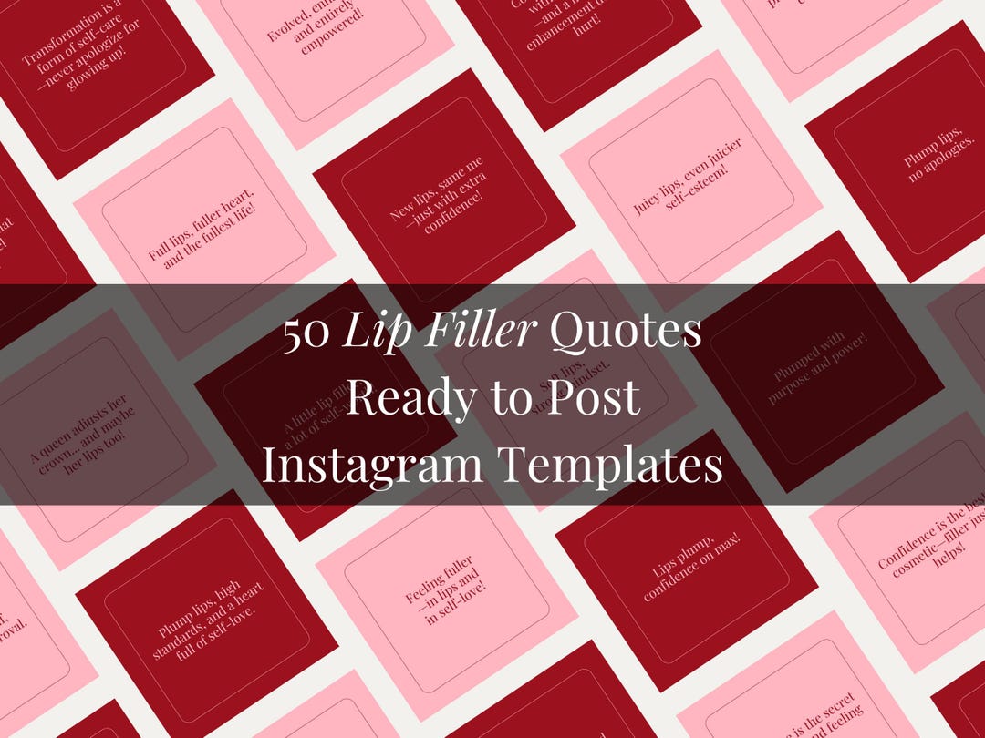 Lip Filler Instagram Post Template: Medspa Social Media Design (canva ...