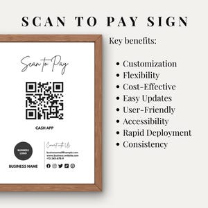 Scan to Pay Sign Template: Customizable QR Code Payment Poster (digital ...