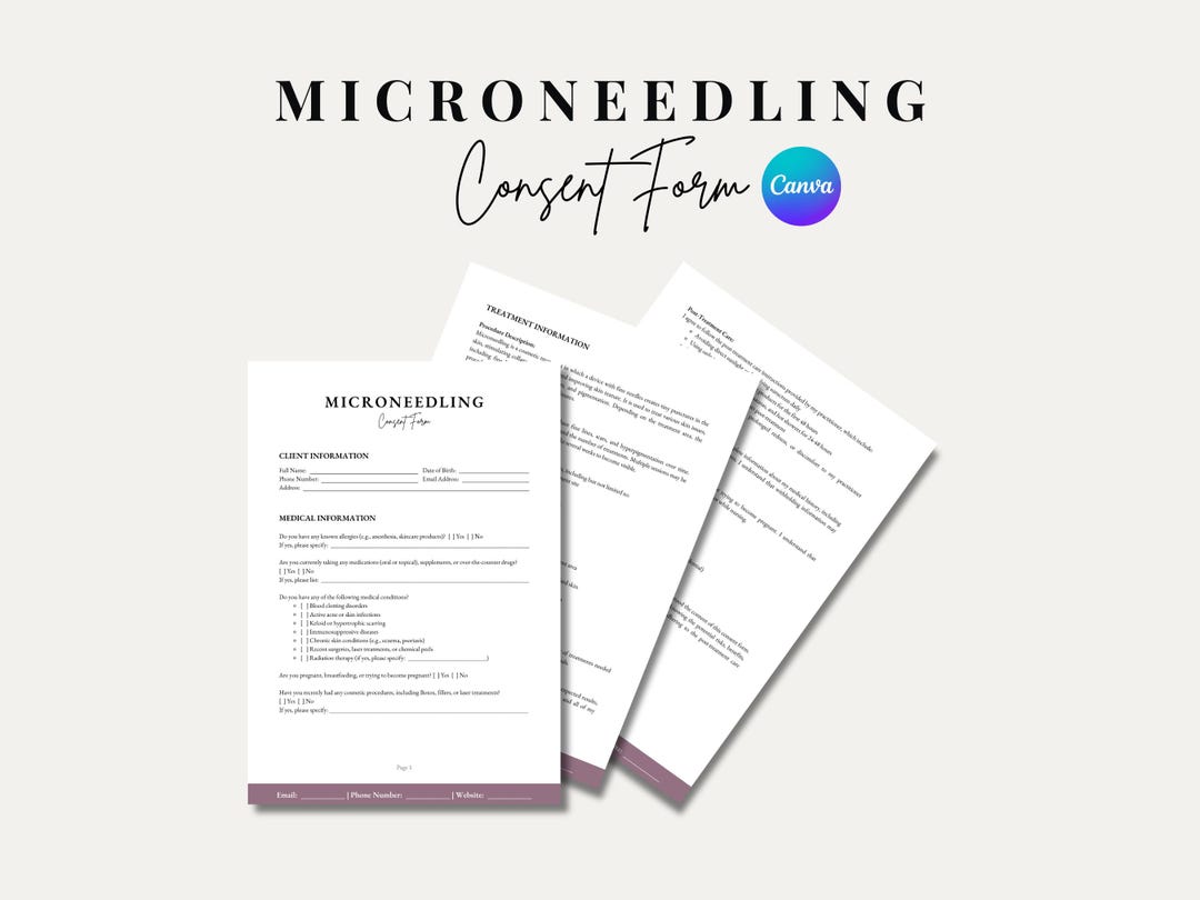 Editable Minimalist Microneedling Consent Form Template | Customizable ...