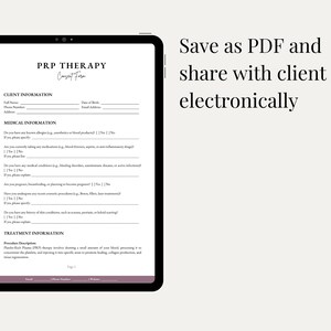 PRP Therapy Consent Form Template for Clinics, Aesthetic Professionals ...