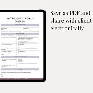 Editable Botox Consultation Form Template - Aesthetic Clinic Intake ...