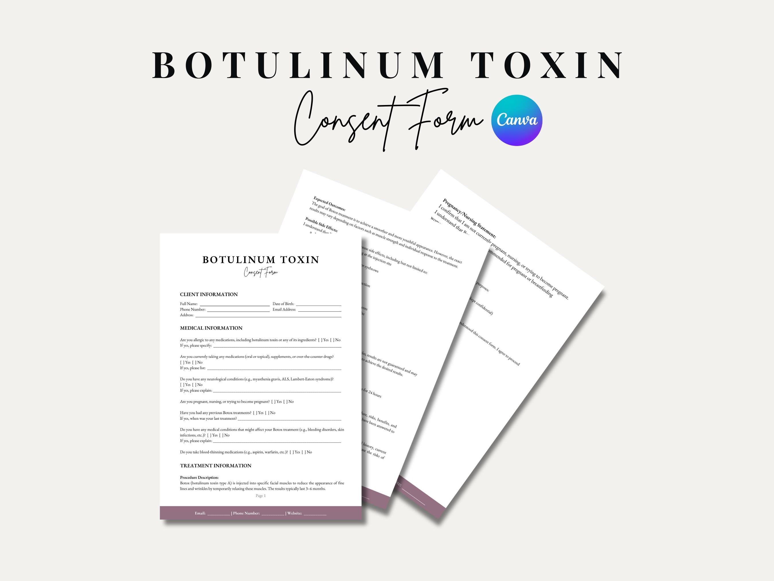 Editable Minimalist Botox Consent Form Template | Customizable ...