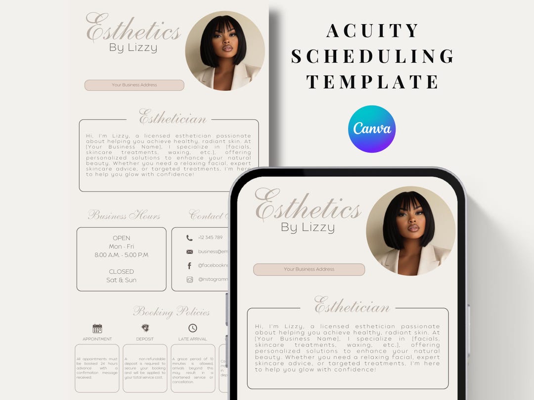 Esthetician Acuity Scheduling Template: Spa Booking Website Design ...
