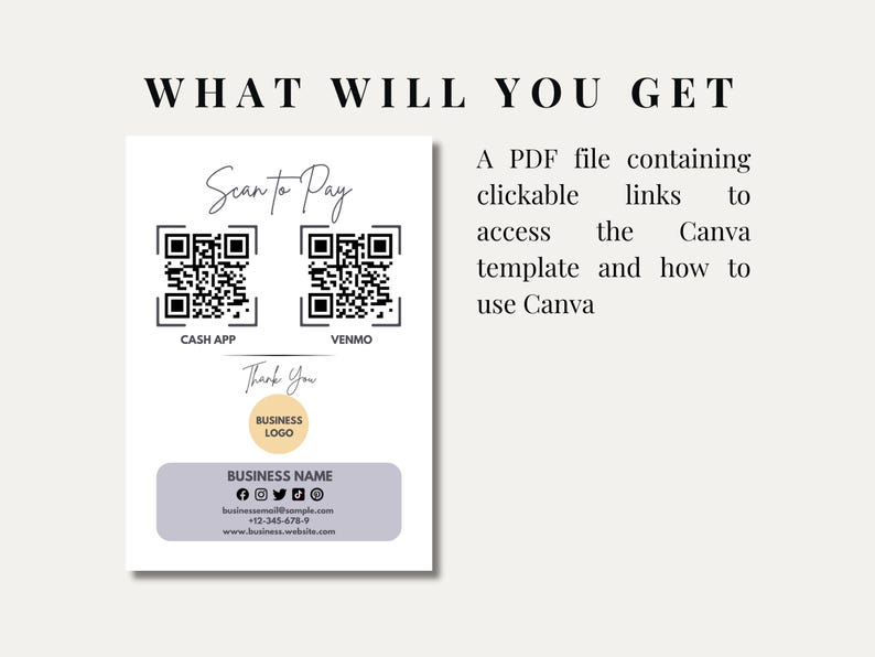 Editable Two QR Code Scan to Pay Sign Template for Cashless Business ...