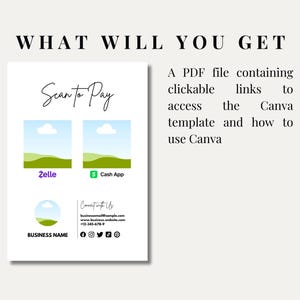 Minimalist Scan to Pay Sign Template | Zelle & Cash App QR Code | Small ...