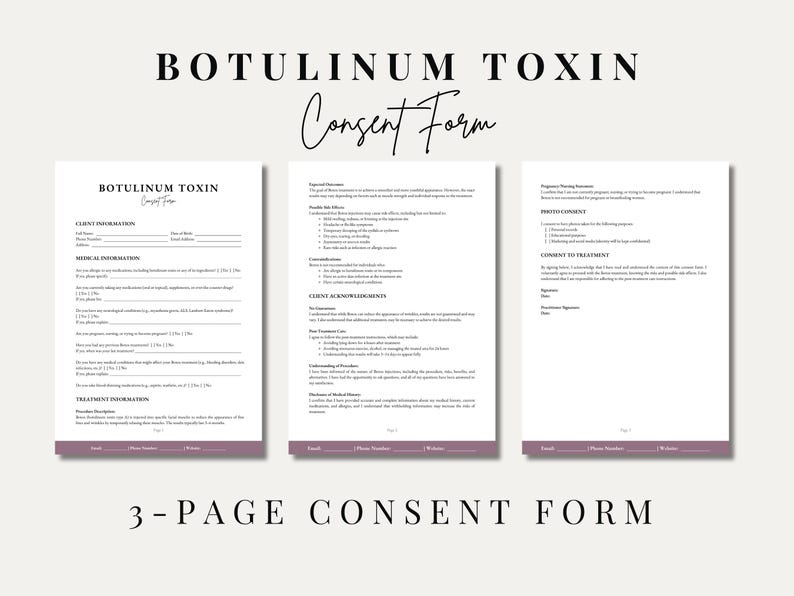Editable Minimalist Botox Consent Form Template | Customizable ...