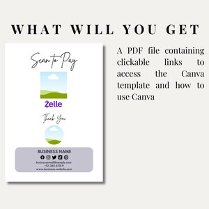 Customizable Zelle Scan to Pay Sign Template | Instant Digital Download ...