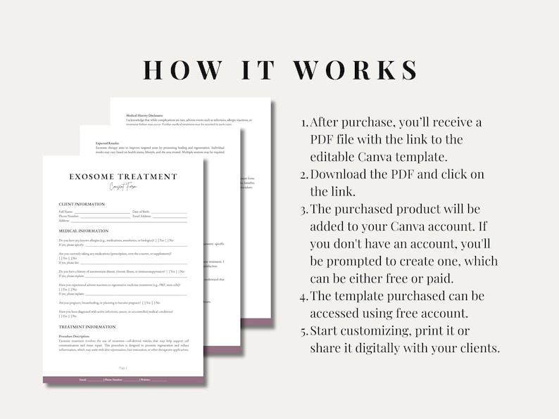 Editable Exosome Treatment Consent Form Template, Printable Aesthetic ...