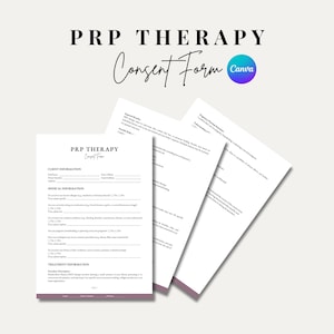 PRP Therapy Consent Form Template for Clinics, Aesthetic Professionals ...