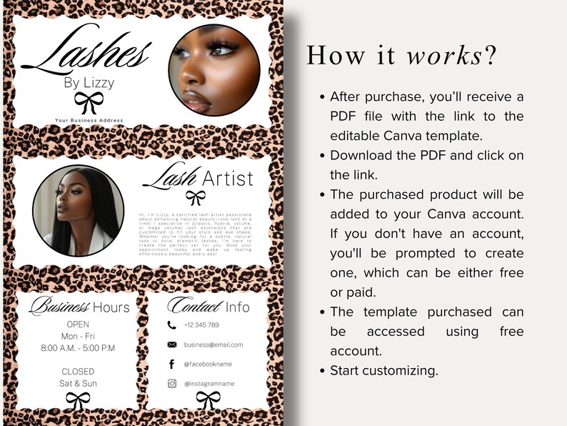 Lash Acuity Scheduling Template Lash Appointment Editable Lash Stylist ...