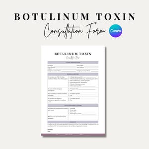 Editable Botox Consultation Form Template - Aesthetic Clinic Intake ...