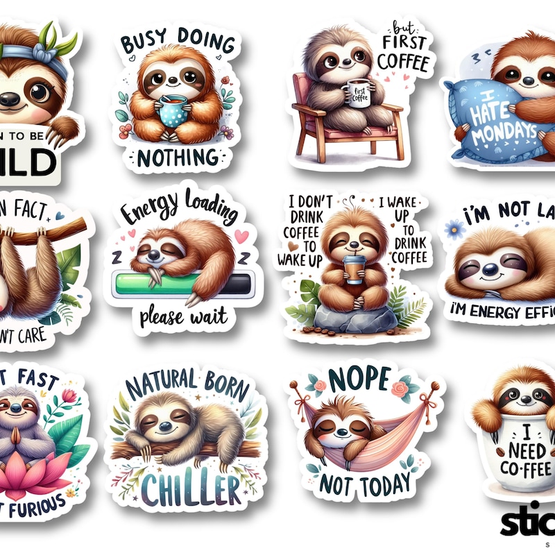 Sloth Sticker - Etsy