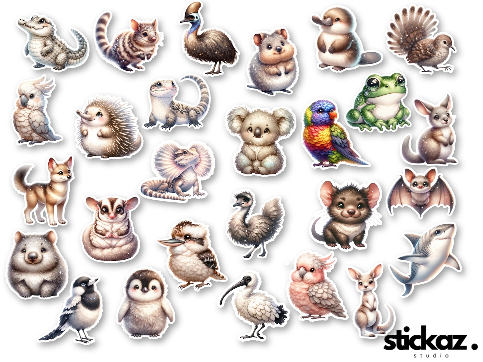 27 Pc Mega Pack - Cute Australian Animals Marsupials Kangaroo Koala ...