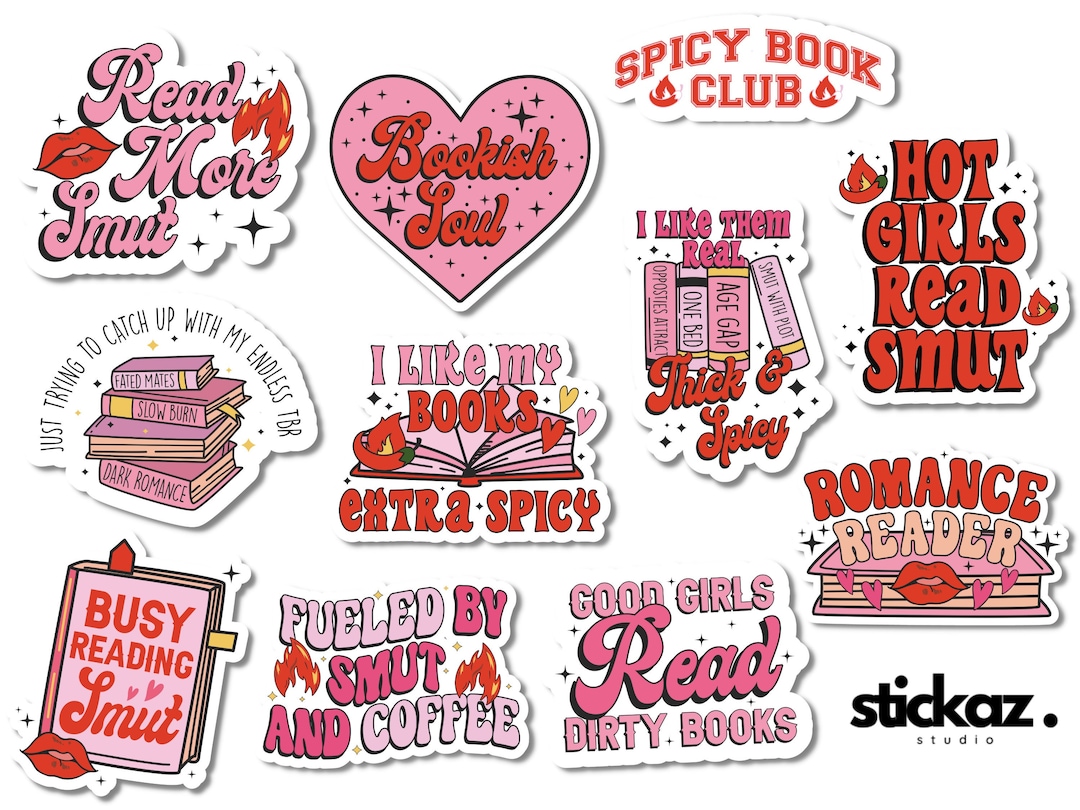 11 Pcs Spicy Readers Book Lovers Bookish Vinyl Stickers Glossy or Matte ...