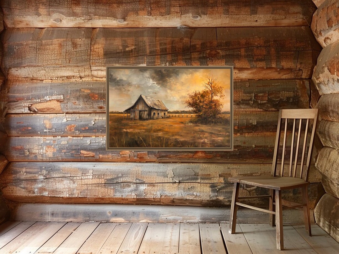 Rustic Shack Landscape Digital Art Printable Countryside Scenery ...