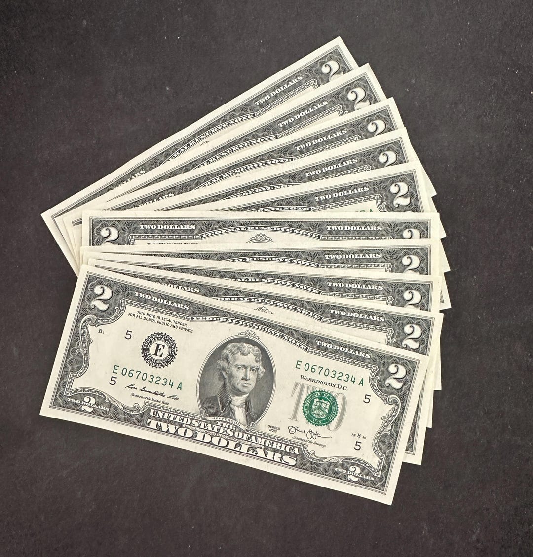 Lot of 10 CRISP Two Dollar Bills REAL Currency You Can Save or Spend - Etsy