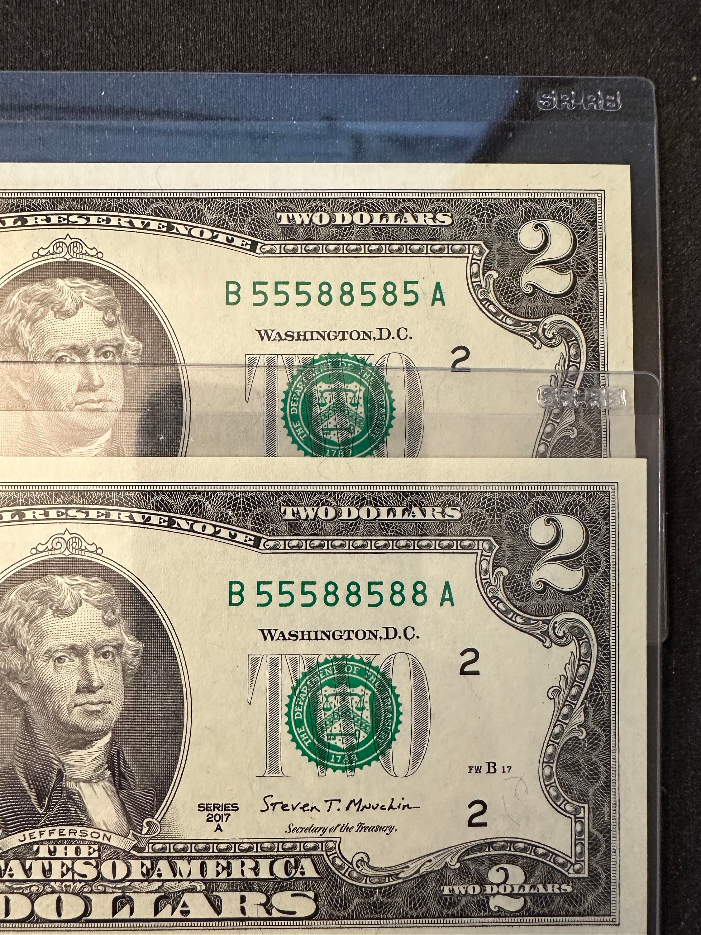 Set of 2 Two Dollar Bills With BINARY Serial Numbers OR Fancy Serial ...