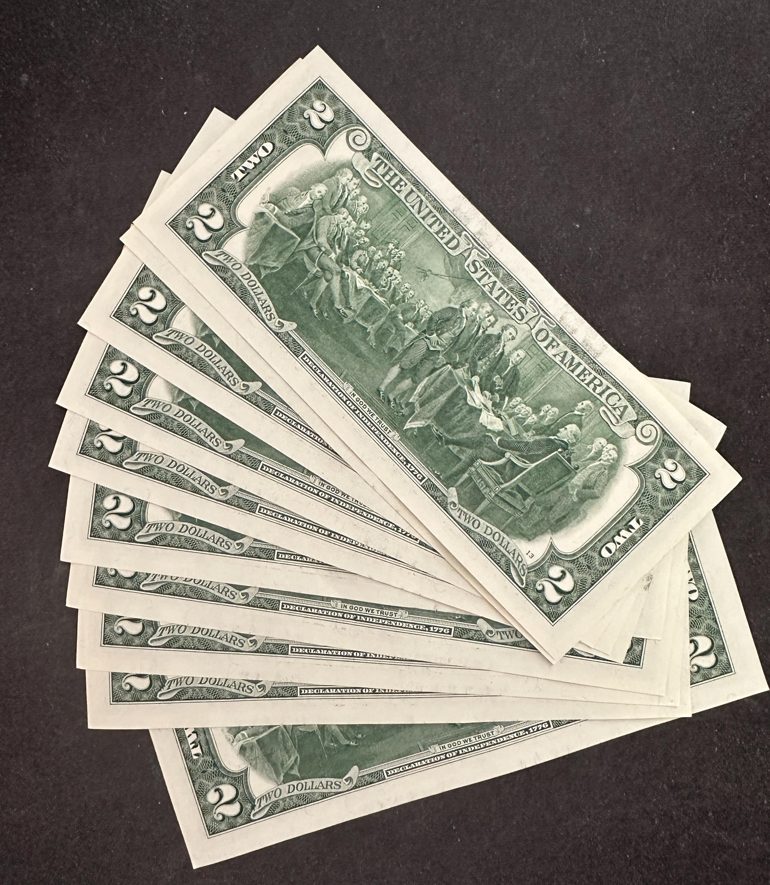 Lot of 10 CRISP Two Dollar Bills REAL Currency You Can Save or Spend - Etsy