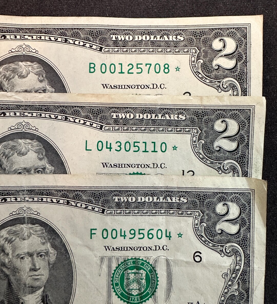 Set of 3 2013 Two Dollar Bill STAR NOTES - Etsy
