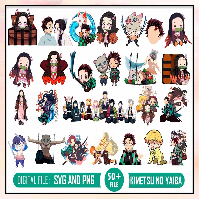 Demon Slayer Svg Bundle, Kimetsu No Yaiba SVG, Svg-png-pdf, Anime SVG ...