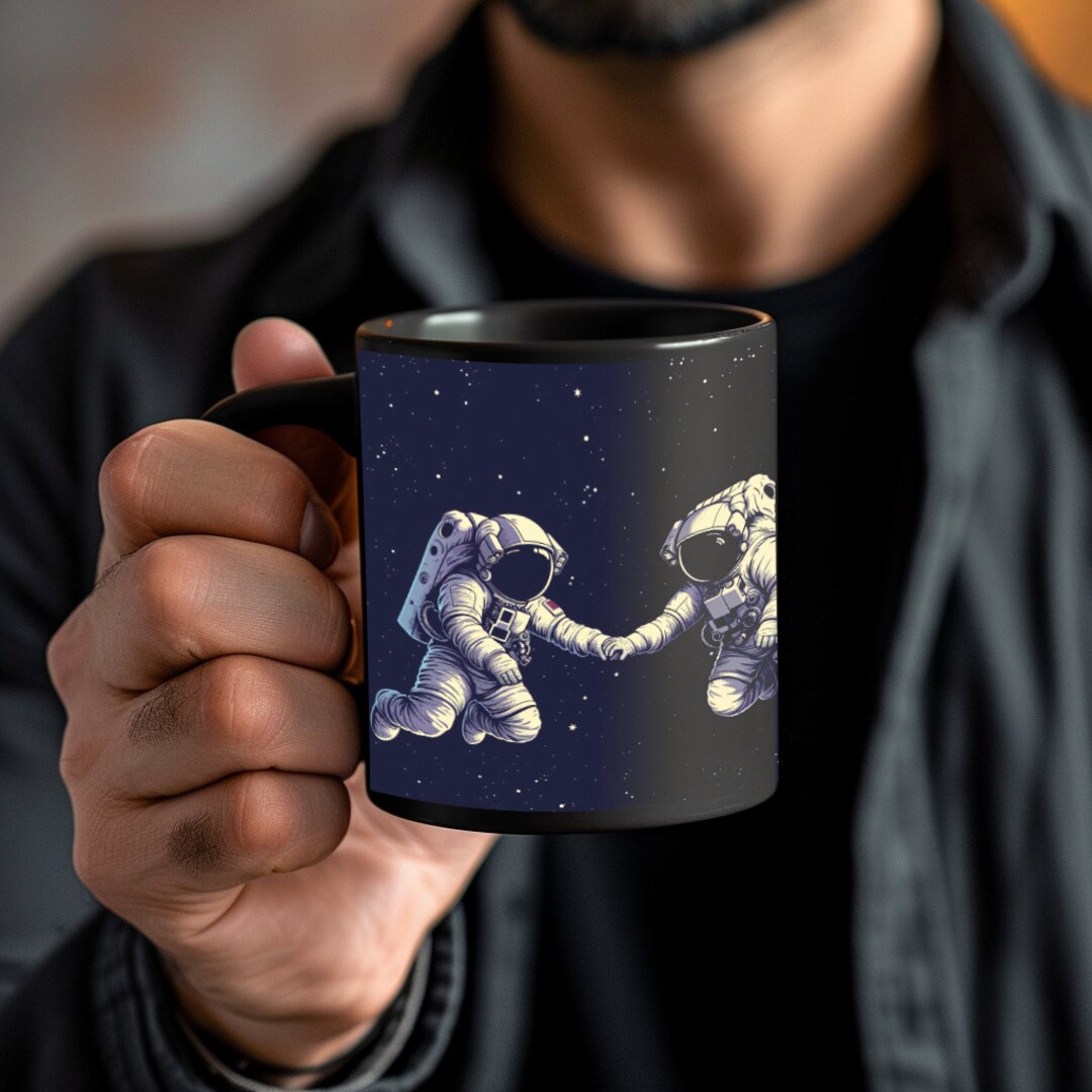 Space Mug, Astronaut in Space, Unique Ceramic Coffee Cup, Galactic ...