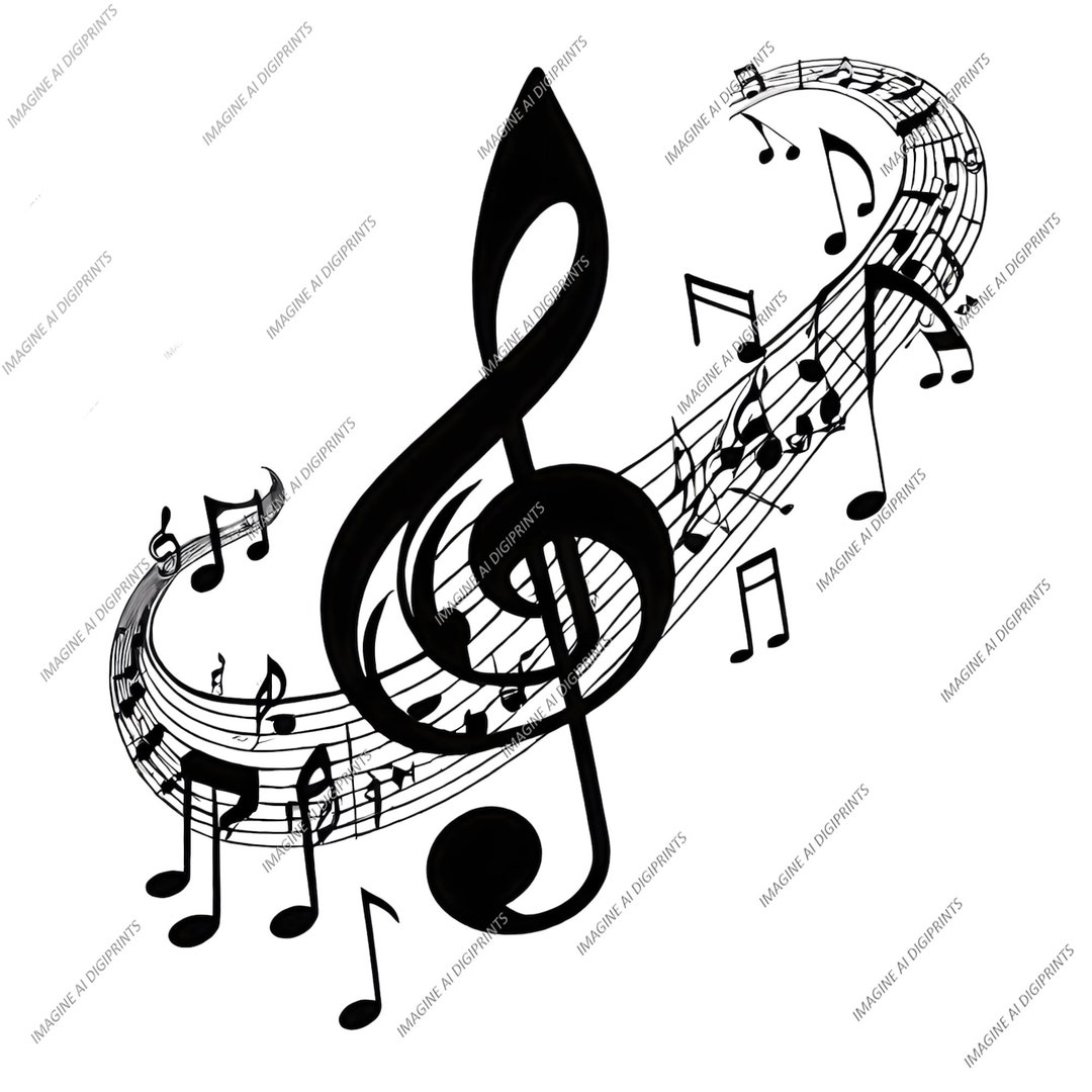 Musical Treble Clef 2 Digital Art Print, AI Generated, Wall Art ...