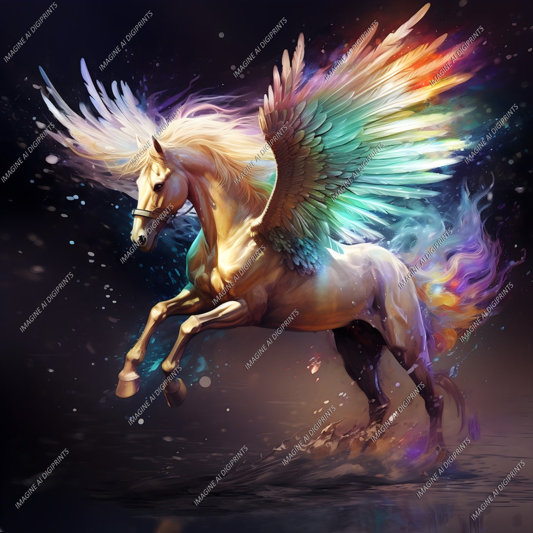 Pegasus 1 Digital Art Print, AI Generated, Wall Art, AI Art, Digital Download, Home Decor ...