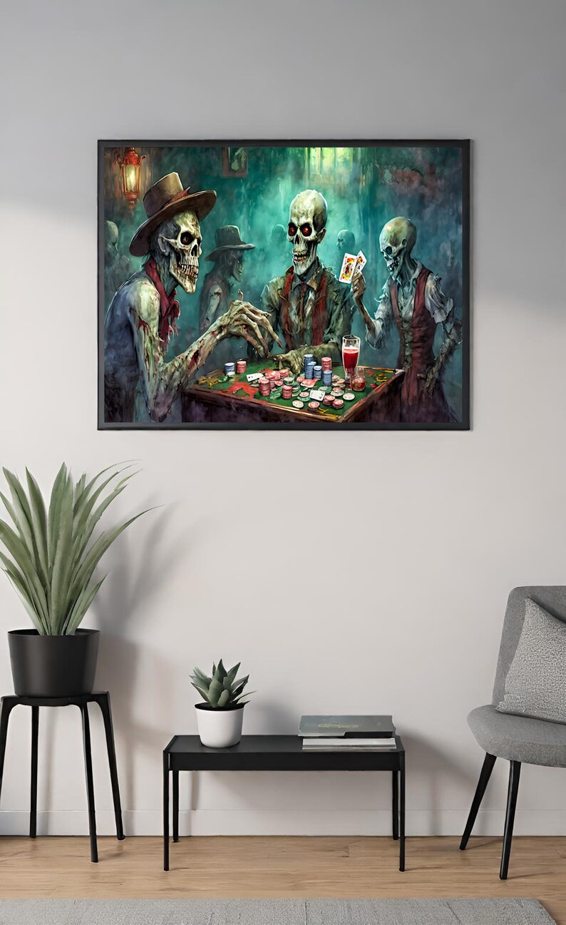 Poker Skeletons 2 Digital Art Print, AI Generated, Wall Art, AI Art ...