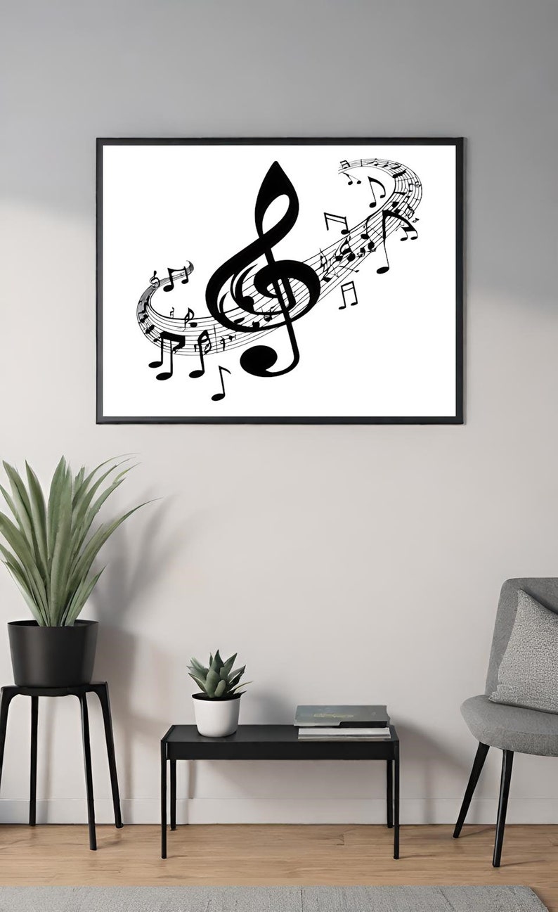 Musical Treble Clef 2 Digital Art Print, AI Generated, Wall Art ...