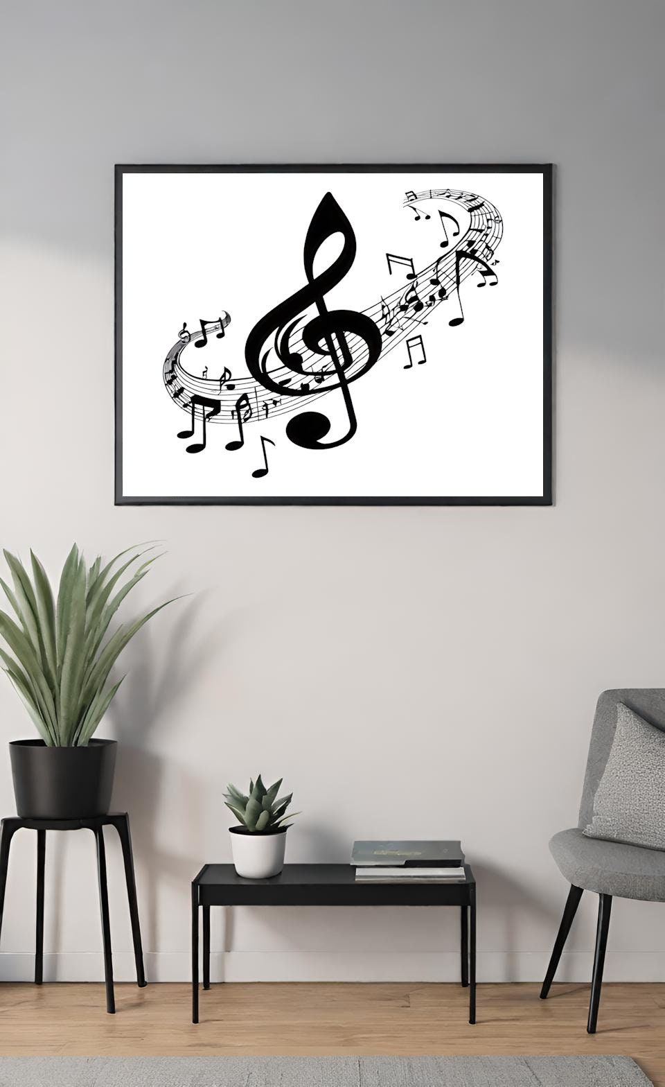 Musical Treble Clef 2 Digital Art Print, AI Generated, Wall Art ...