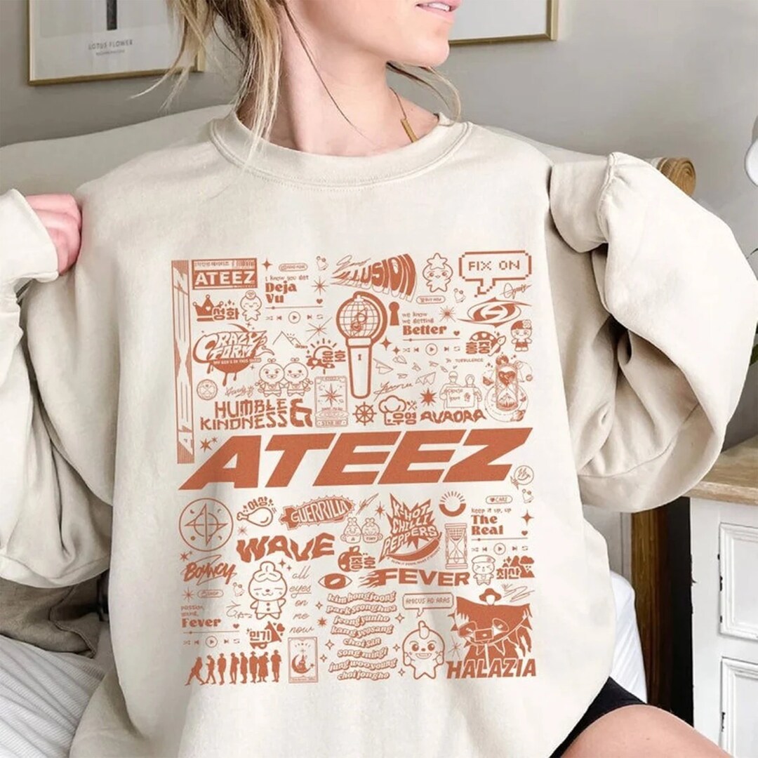 Vintage Ateez Doodle Art Shirt, Ateez Shirt , Atiny Sweatshirt , Ateez ...