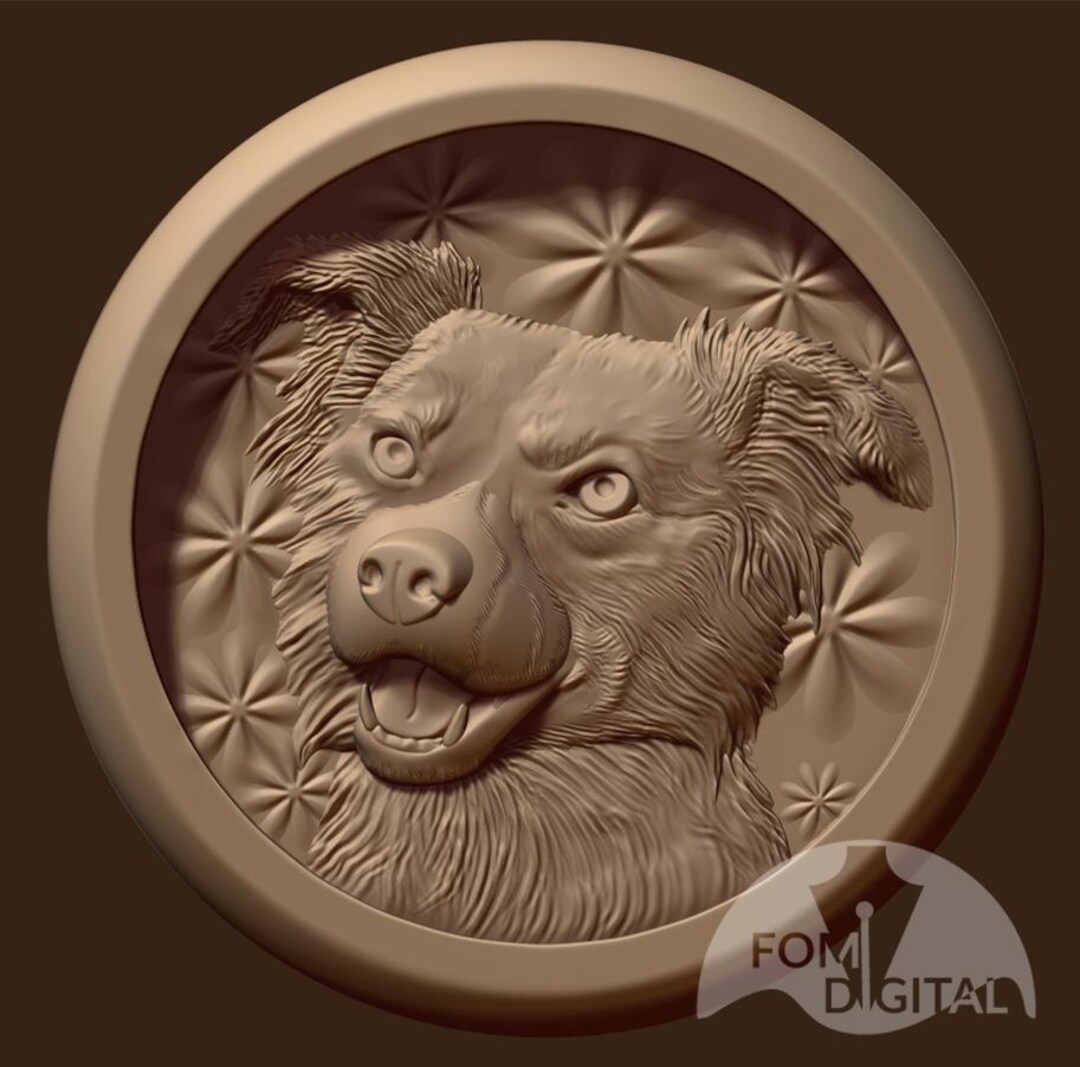 Border Collie 3d Stl File for CNC Milling Machine,3d Printing, Casting ...