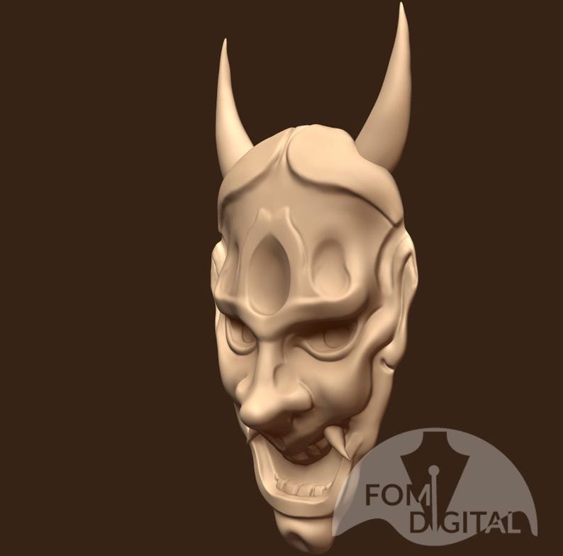 Samurai Mask Japanese Oni Mask STL File - Etsy