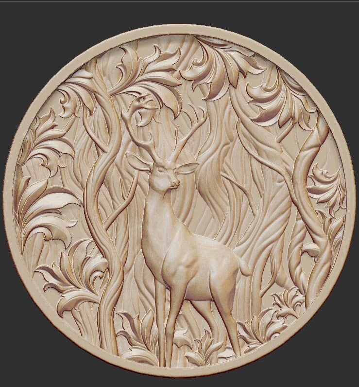 Deer in the Forest 3D STL File - Etsy