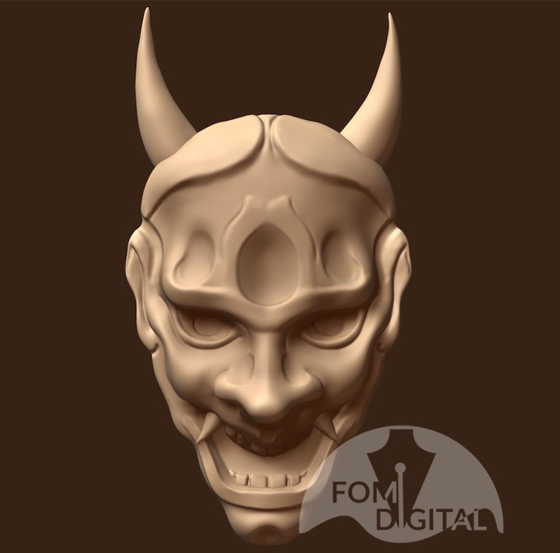 Samurai Mask Japanese Oni Mask STL File - Etsy