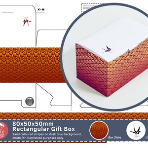 Japanese Style Design DIY Gift Box 80x50x50mm, Fits A4, Japanese Design ...