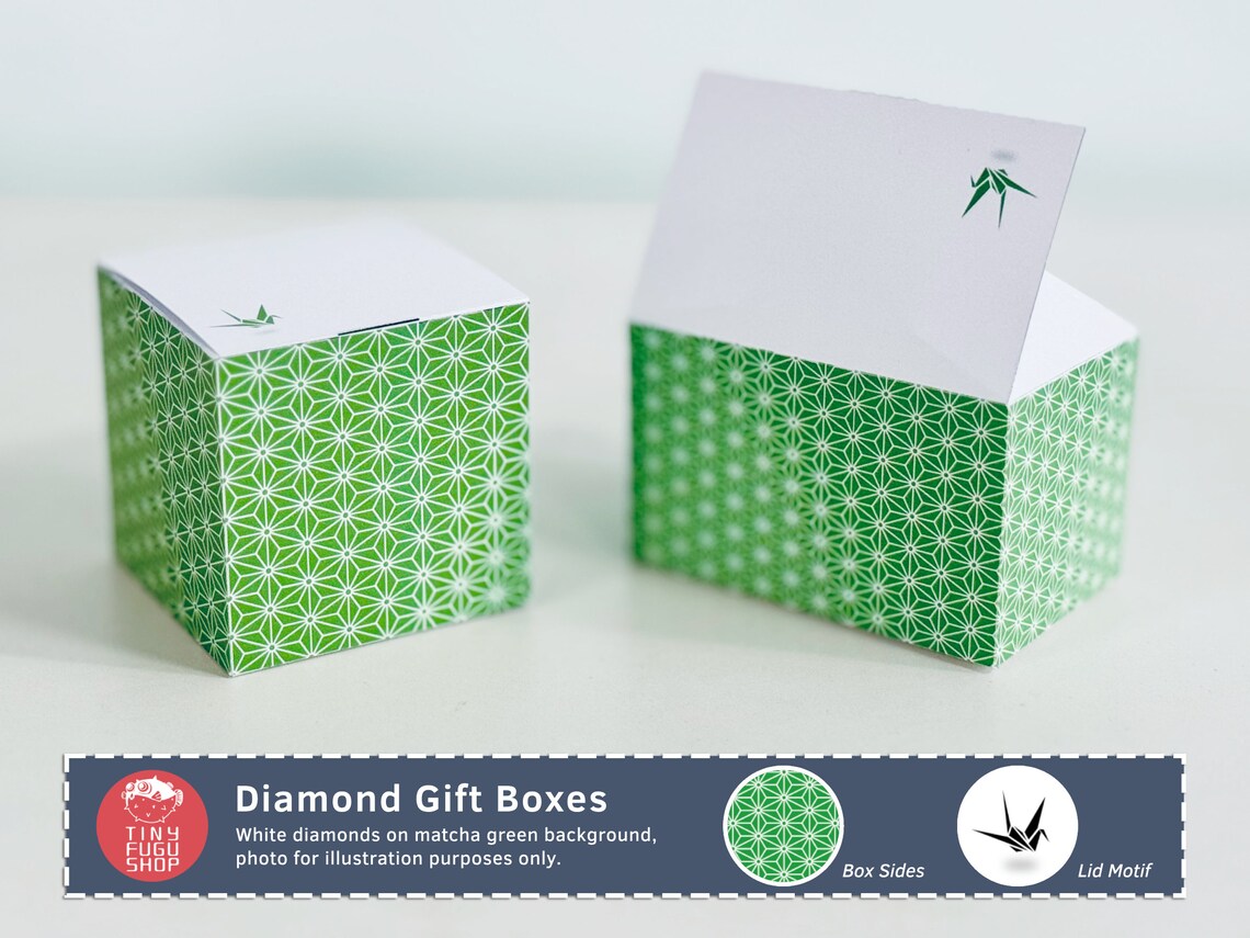Japanese Style Design DIY Gift Box 60x60x60mm, Fits A4, Japanese Design ...