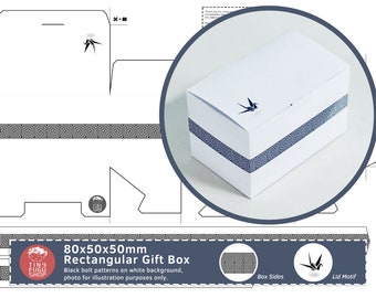 Japanese Style Design DIY Gift Box 80x50x50mm, Fits A4, Japanese Design ...