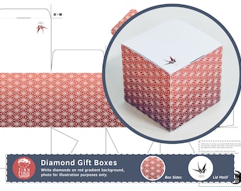 Japanese Style Design DIY Gift Box 80x50x50mm, Fits A4, Japanese Design ...