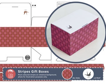 Japanese Style Design DIY Gift Box 60x60x60mm, Fits A4, Japanese Design ...