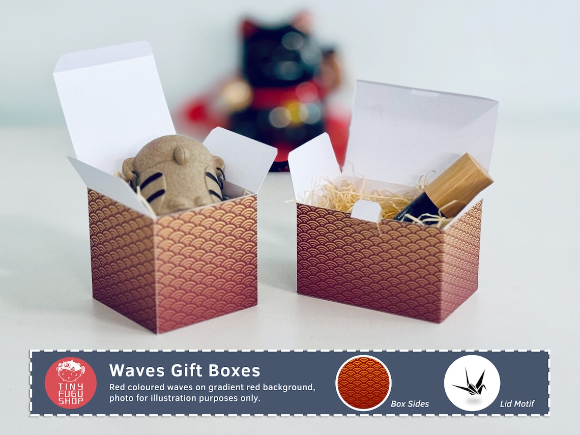 Japanese Style Design DIY Gift Box 80x50x50mm, Fits A4, Japanese Design ...