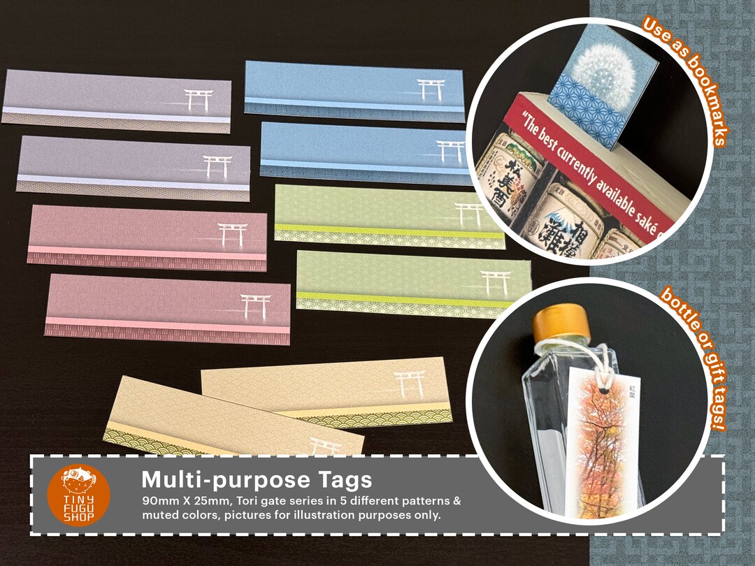 Japanese Style Gift Tags: Tori Gate Design (A4 Printing, Digital ...
