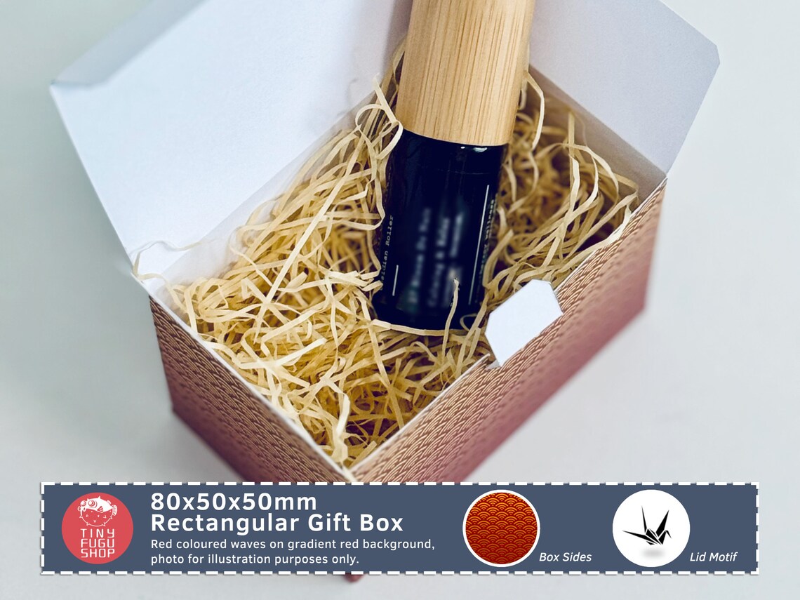 Japanese Style Design DIY Gift Box 80x50x50mm, Fits A4, Japanese Design ...
