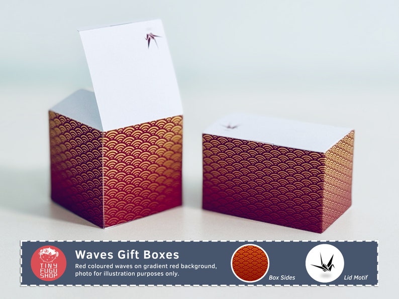 Japanese Style Design DIY Gift Box 80x50x50mm, Fits A4, Japanese Design ...