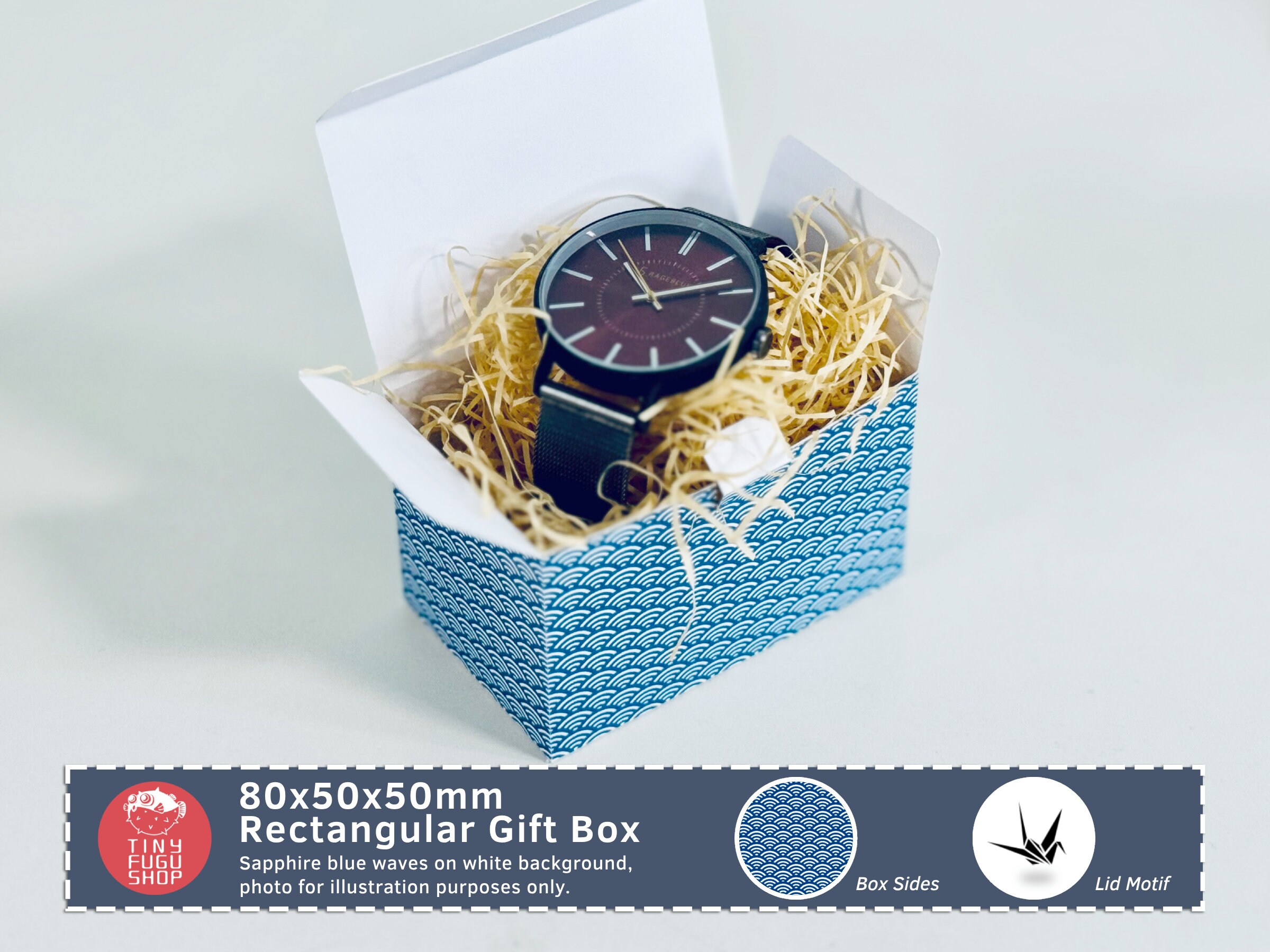 Japanese Style Design DIY Gift Box 80x50x50mm, Fits A4, Japanese Design ...