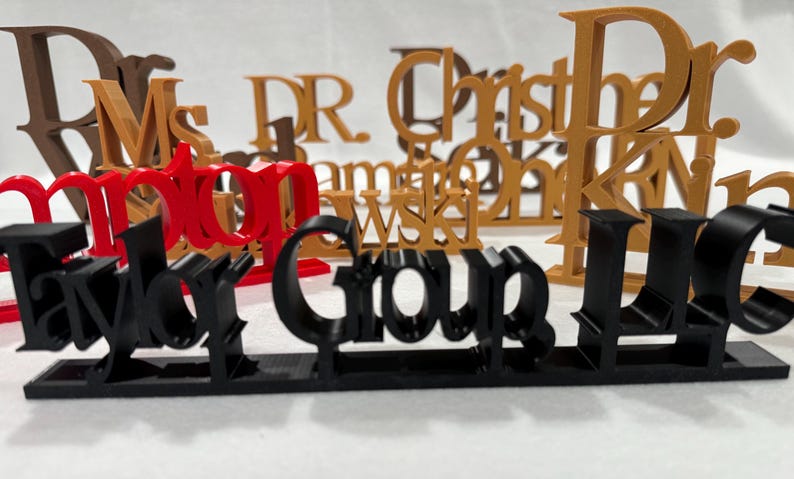 Custom 3D Printed Company Name Plate: Office Desk Decor - Etsy