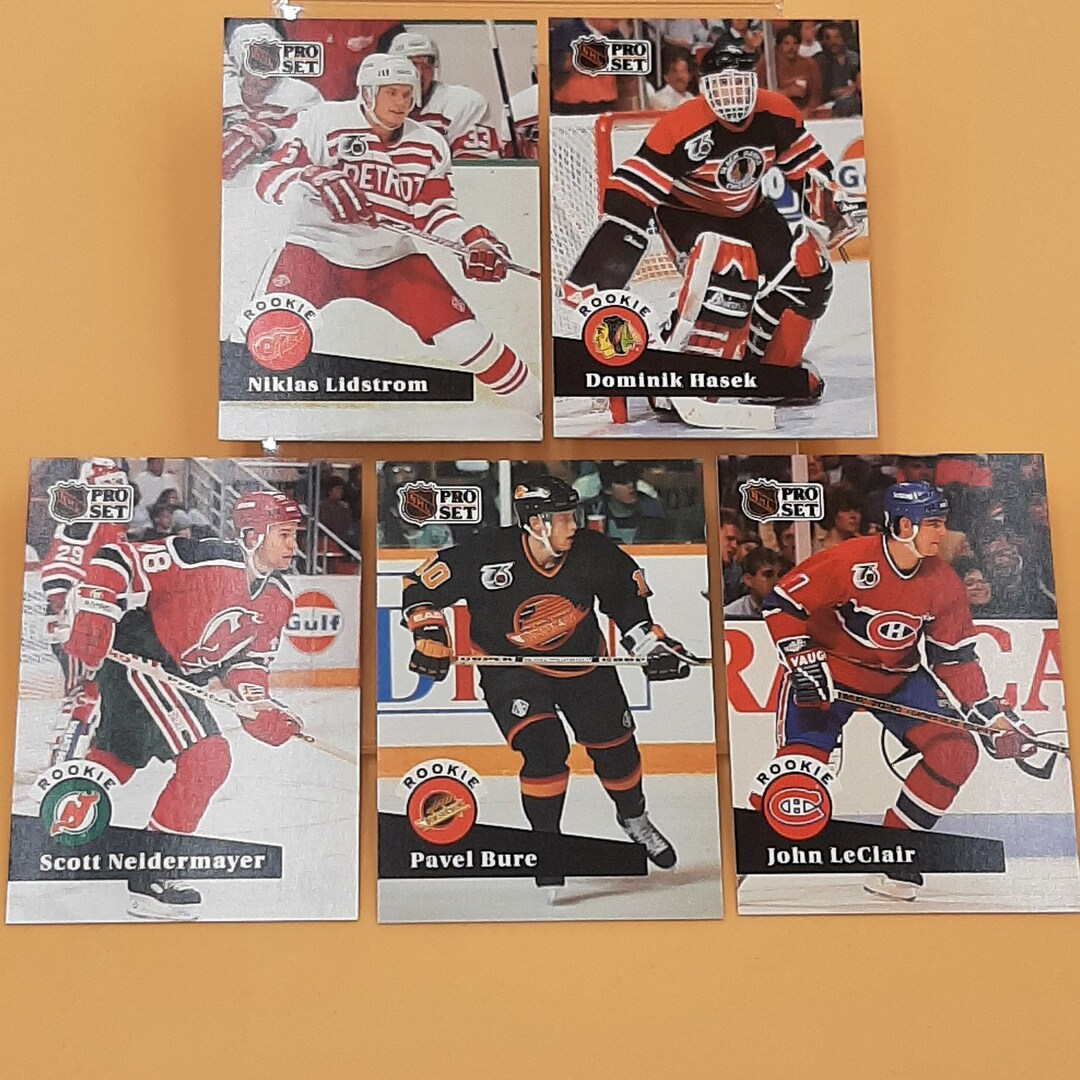 1991 NHL Pro Set Rookie Cards: Nicklas Lidstrom #351, Dominik Hasek ...