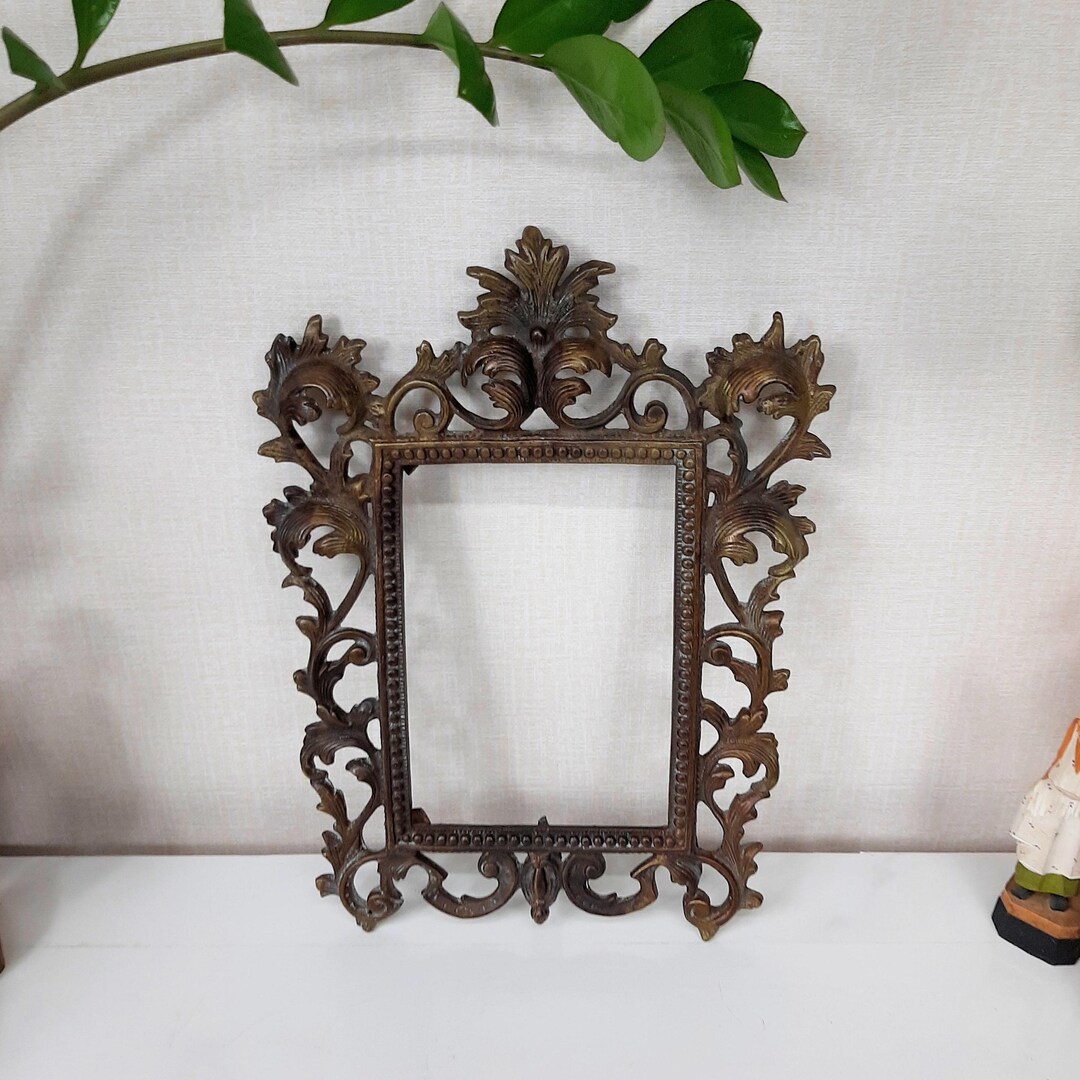 Antique Bronze Cast Iron Picture Frame - Etsy